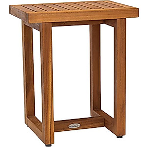 AquaTeak 18" Spa Teak Shower Bench with Elevated Height