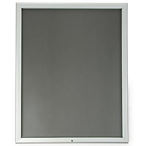 Displays2go Snap Poster Frame for 22"x28" Posters or Advertisements, Lockable, Lens Included, Silver Aluminum