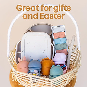 Rayplay Silicone Bath Toys: Set of Five Collapsible Animals, Dishwasher Safe, Food-Grade Silicone, Cute Neutral-Colored Pool Toys