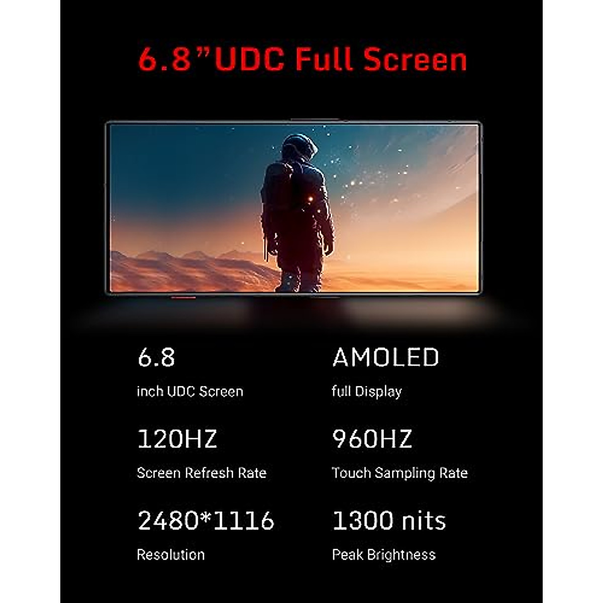 REDMAGIC 8S Pro Smartphone 5G, 120Hz Gaming Phone, 6.8" Full Screen, Under Display Camera, 6000mAh Android Phone, Snapdragon 8 Gen 2, 16+512GB, 65W Charger, Dual-Sim, US Unlocked Cell Phone Silver