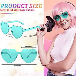 RTBOFY 12 Pack Blue Heart Sunglasses for Women Party Favor Heart Shaped Sunglasses with Transparent Candy Color