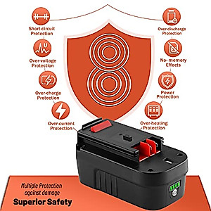 TenHutt 【Lithium-ion 6.0Ah! | NOT Ni-Mh】 2Packs 18V Replace Battery for Black and Decker 18V Battery 6.0Ah HPB18 HPB18-OPE 244760-00 A1718 FS18FL FSB18 Firestorm Cordless Power Tools Lithium Battery