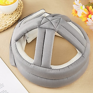 Woanger 2 Pcs Anti Fall Elder Head Safety Helmet Thick Soft Protective Hat Adjustable Seniors Fall Prevention Head Protection Cap Breathable Elderly Helmet for Head Injury Shock Protection (Gray)