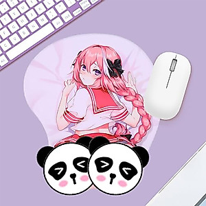 Godnestoris Computer Gaming Mouse Pad,Anime Mouse pad,Anime Girl Gaming mousepads, Anime Girl Mouse Pad 3D with Gel Wrist Rest Support.