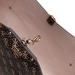 GUESS Womens Eco Brenton tote, Brown Logo, One Size US