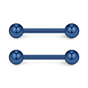 Ruifan Mix Color 316L Stainless Steel Nipple Shield Barbell Ring Bar Body Piercing 16G 16mm 12PCS