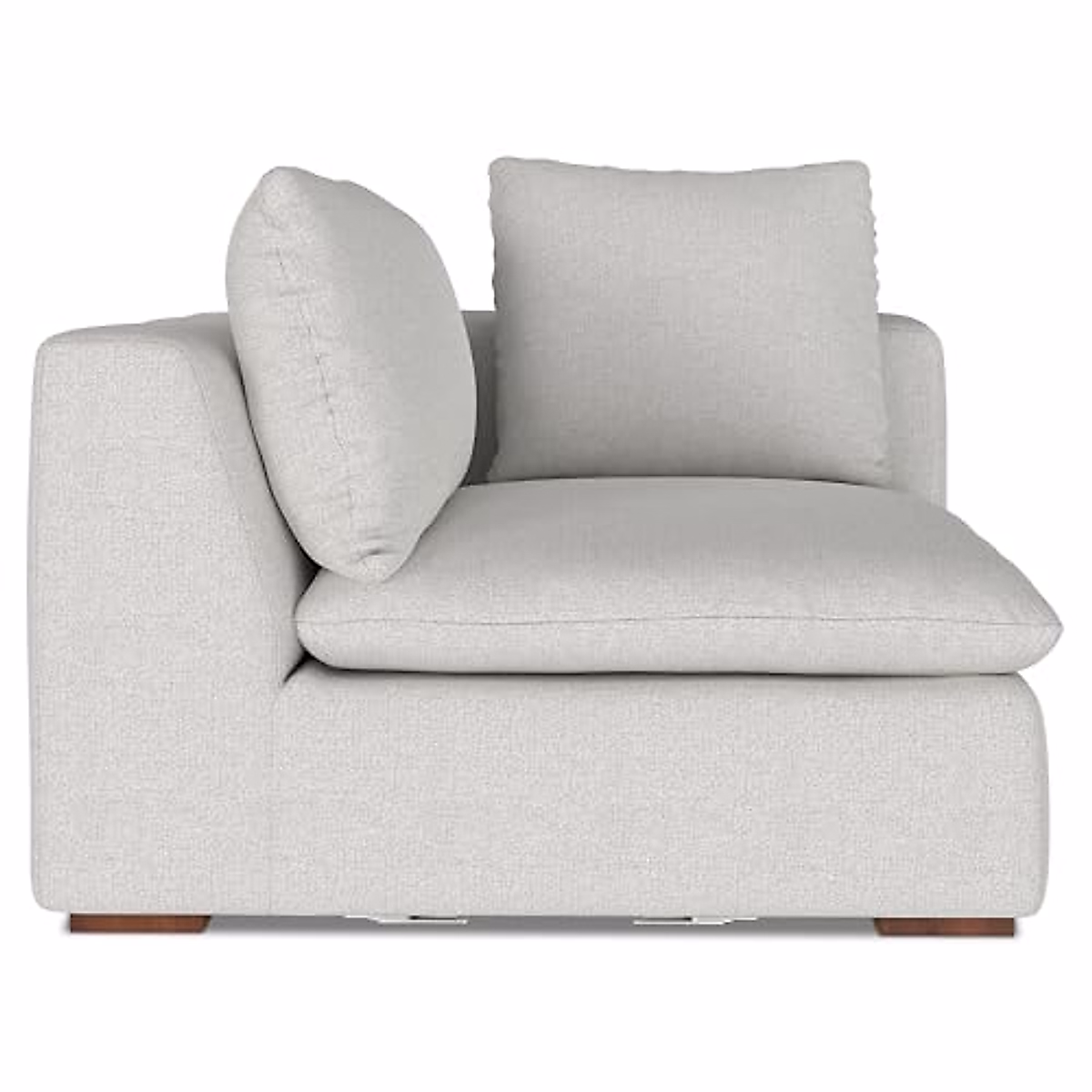 SIMPLIHOME Jasmine 3-Seater Modular Sofa in Velvety Chenille Polyester-Blend Performance Fabric, Cloud Grey, 125-inches Wide, Handcrafted Contemporary-Style Couch for Living Room