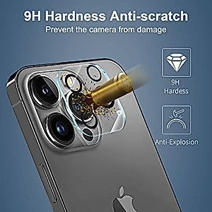 [4-Pack]Elecshion Camera Lens Protector for iPhone 13 Pro(6.1")/iPhone 13 Pro MAX(6.7") Temerpered Glass Camera Lens Screen Protector for iPhone 13 Pro/ iPhone 13 Pro MAX (Add Camera Circles)