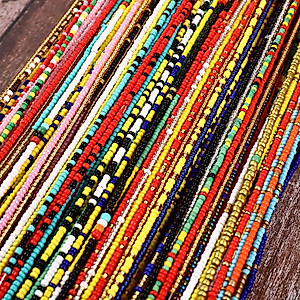 Colorful Waist Beads Body Jewelry Body Chain Fashion Belts Belly Beads, Bead Jewelry, Belly Chains, Waist Chain Jewelry for Women and Girls,7 Pieces