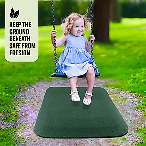 Playsafer Playground Safety Rubber Wearmat for Swingsets and Slides - 1" Thick X 24" W X 40" L (1 Pack, Green)