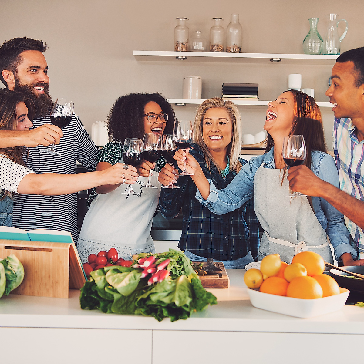 Classic Cuisine Bamboo 8 Bottle Wine Rack-Space Saving Tabletop Free Standing Wine Bottle Holder for Kitchen, Bar, Dining Room-Modern Storage Shelf, Wood