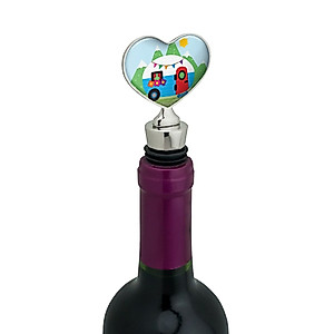 Vintage Retro Camper RV Camping Travel Trailer Heart Love Wine Bottle Stopper