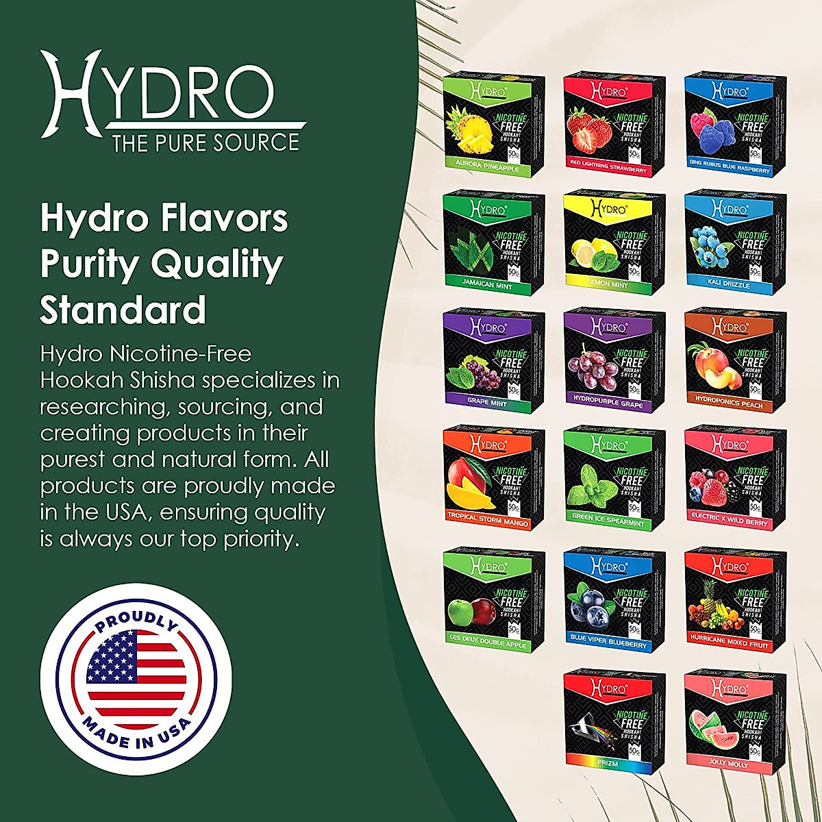 Hydro Molasses, Hookah Shisha Flavors Set, Tobacco & Nicotine Free, Tropical Mix, 50-Gram (Pack of 3)
