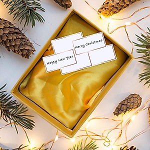 EXQUISS 100 Pcs Place Cards 4”x2” with Rose Gold Foil Border for Food Buffet Party, Name Place Cards for Table Setting, Wedding Reception, Escort Cards Name Cards for Birthday Dinner