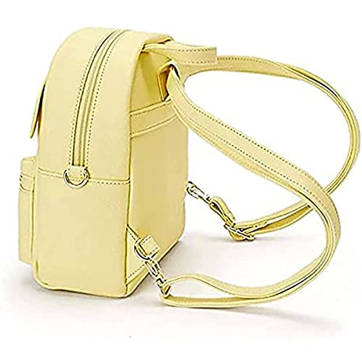 Backpack Fashion Cartoon Character Wallet Womens Leather Tri-Fold Wallet (Yellow)