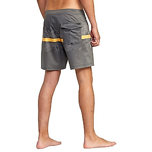 RVCA Men's Standard 4-Way Stretch Elastic Waist 17 Inch Boardshort - Westport Print - Hawaii (Black Camo, 36)
