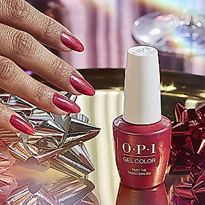 OPI GelColor, Paint the Tinseltown Red, Red Gel Nail Polish, Holiday'21 Celebration Collection, 0.5 fl. oz.