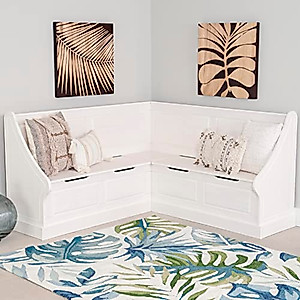 Linon Harris White Corner Breakfast Nook - Nook Only, Table is NOT included!