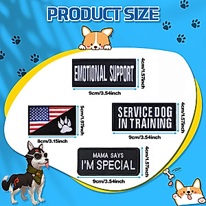 12 PCS Service Dog Patches with Removable Tactical Hook Loop Harness Dog Patch Embroidered in Training Patch Do Not Pet Patch Working Dog Patch for Vest Harnesses Collars Leashes