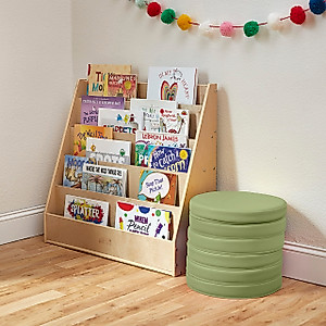 ECR4Kids SoftZone Floor Cushions with Handles, 2" Deluxe Foam, Round, Fern Green, (6-Pack)