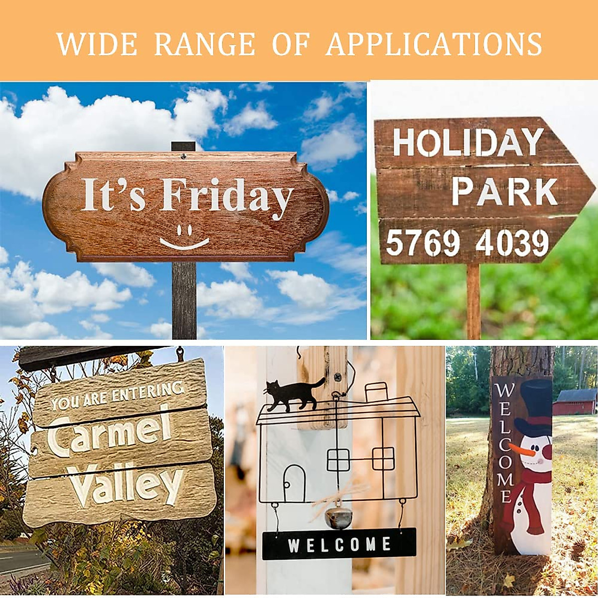 Eage Alphabet Letter Stencils 3 inch, 68 Pcs Reusable Plastic Letter Number Symbol Stencil Kit for Painting on Wood, Wall, Fabric, Rock, Chalkboard, Signage