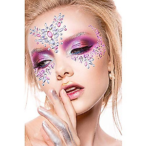 Duufin 15 Sets Face Jewels Stickers Face Gems Glitter Mermaid Face Crystal with 15 Boxes Chunky Face Glitter Temporary Tattoos for Festival Rave Carnival Party