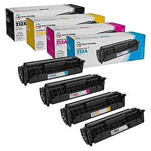 LD Products Remanufactured Toner Cartridge Replacements for HP 312A / HP 312X High Yield (CF380X Black, CF381A Cyan, CF383A Magenta, CF382A Yellow, 4-Pack)