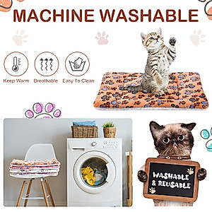 4 Pack Ultra Soft Dog Cat Bed Mat with Cute Prints Reversible Fleece Dog Crate Kennel Pad Cozy Washable Thickened Hamster Guinea Pig Pet Bed Mat for Small Animals(21 x 14 Inches,Vivid Color)