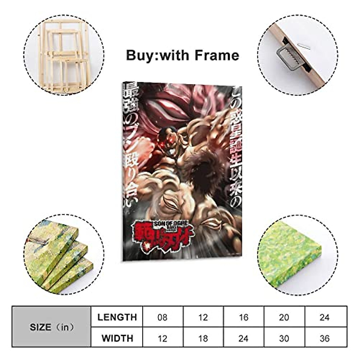AOMACA Anime Posters Baki The GrapplerCanvas Painting Wall Art Poster for Bedroom Living Room Decor24x36inch(60x90cm)