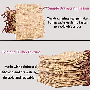 LYSXP 50PCS Burlap Bags with Drawstring，3x4 Inch Drawstring Gift Bag Jewelry Pouches for Wedding Party Favors, DIY Craft, Christmas,Presents (Coffee, 3x4Inch)