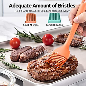 Angled Silicone Pastry Brush: U-Taste 600ºF Heat Resistant Kitchen Basting Cooking Baking Food Rubber Head-Up Baster Brush for Oil Sauce BBQ Butter Grill Meat Egg Bread (2 Small + 1 Large)