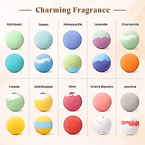 ZenBombs Bath Bombs Gift Set, 20 pcs Natural Shea Butter & Essential Oil Bath Bomb for Skin Moisturizing, Handmade Bubble Bath & Fizzy Spa, Ideal Gift for Women