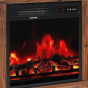 Vikiullf TV Stand with Electric Fireplace - Fireplace TV Console for TV up to 65", Home Entertainment Center with Storage Cabinet, Living Room TV Stands, Rustic Oak