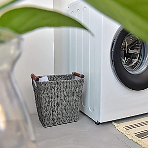 GRANNY SAYS Bundle of 1-Pack Wicker Wastebasket & 1-Pack Wicker Bathroom Wastebaskets