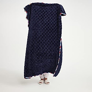 Vera Bradley Women's Fleece Solid Throw Blanket, Patriotic Plaid, 80 X 50