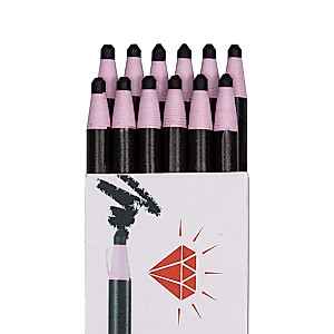 Diamond Peel-Off China Markers/Grease Pencils for Glass, Cellophane, Vinyl, Metal, Etc. (12 Pencils) (Black)