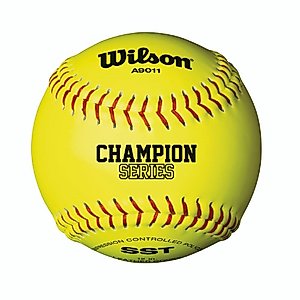 WILSON Sporting Goods High School and Adult Fast Pitch 12" Balls, Polycore, Optic Yellow (1 Dozen), SS-SMS-1003072
