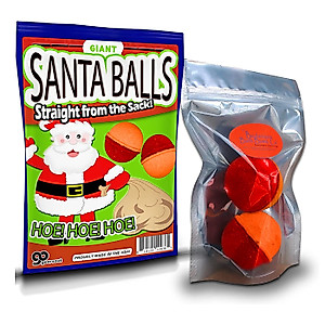 Giant Santa Balls Bath Bombs - Merry Christmas Bath Gifts for Friends - Black Cherry Scent Funny Santa Hat Holiday Humor Stocking Stuffer for Grownups - Adult Spa Gifts