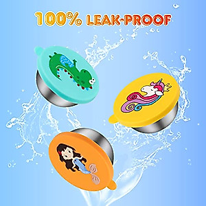 Kids Salad Dressing Container to Go 6 Pack 1.8oz Small Stainless Steel Sauce Cups Condiment Container with Lids Dinosaur Leakproof for Girls Kids Lunch Bento Box