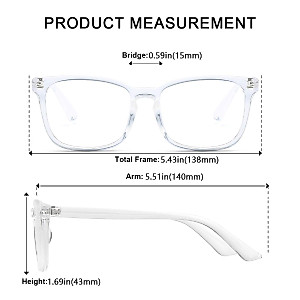 aisswzber Unisex Stylish Square Non-Prescription Eyeglasses Clear Lens Glasses
