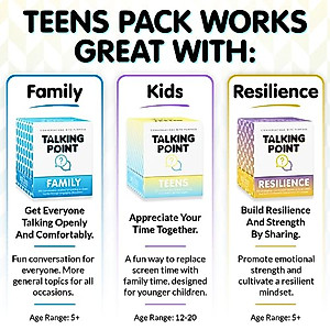 200 Teens Conversation Cards - Connecting Parents with their Teenagers - Reduce Screentime with Fun & Deep Conversation - Avoid Conflict, Improve Communication & Learn More About Your Teen Boy or Girl