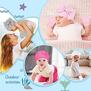 Zando Newborn Baby Girl Hats Soft Beanie Hat Cute for 0-6 Months Infant Toddler Hospital Hat Caps 4 Pack 3 0-3Month