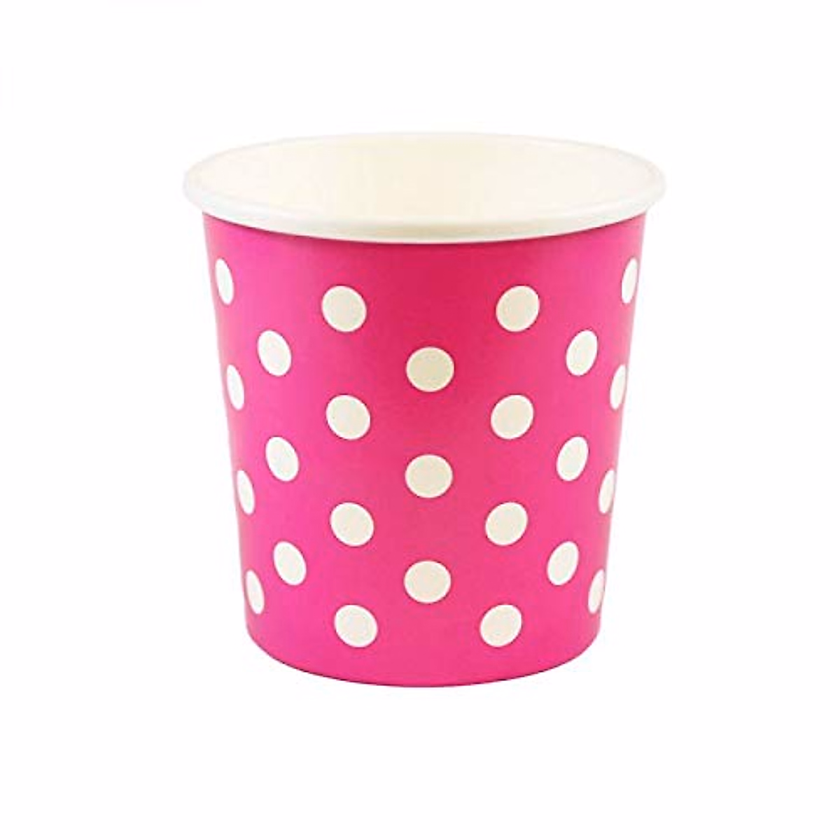 Worlds 16 OZ Polka Dot Pink Paper Ice Cream Containers with Paper Lid 10 Set