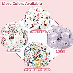 Baby Seat Cover Compatible with Bumbo Seat, Summer Cool Breathable Seat Cover for Baby Girl Boy, Soft Removable Cover for Baby Seat, Machine Washable, Moon Star