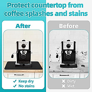 Coffee Maker Mat for Countertops: Coffee Mat Absorbent Coffee Bar Mat for Kitchen Hide Stain Rubber Backed, 12" X 17" Coffee Bar Accessories Fit Under Coffee Machine Coffee Pot Appliance Mats (Black)