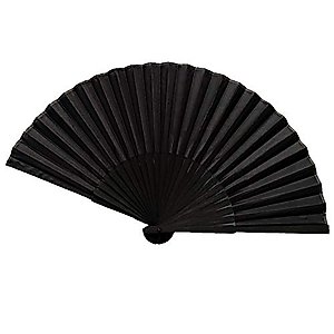 PHONME Multipurpose Black Vintage Hand Fan Folding Fans Dance Wedding Party Favor Chinese Dance Party Folding Fans for Decoration Vintage Style (Color : 1pc Fan)