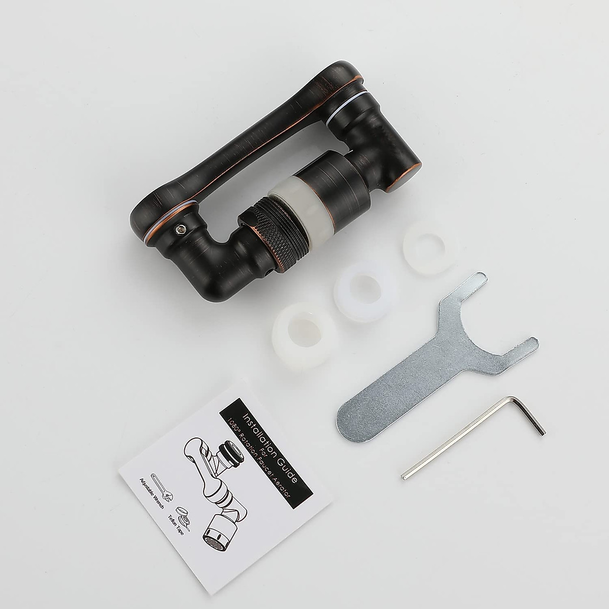 ROLYA 1080° Swivel Faucet Extender Bathroom Rotating Tap Attachment With CUPC Certification Aerator Oil Rubbed Bronze