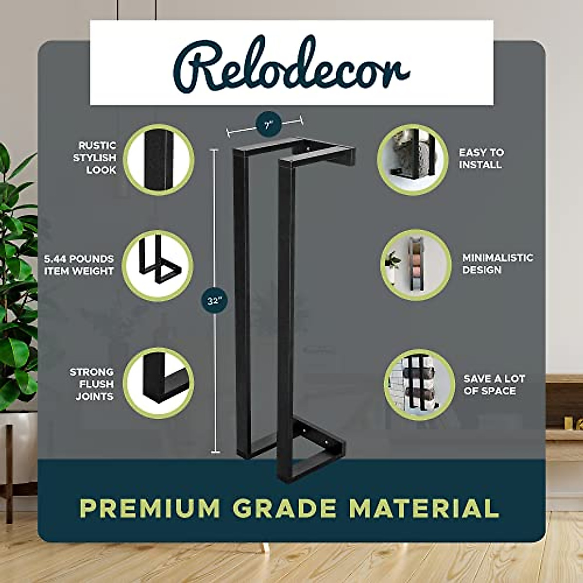 RELODECOR Blanket Wall Rack (Black), Blanket Holder for Bedroom and Living Room, Blanket and Towel Wall Mount Rack, Towel Wall Mounted Shelf, Floating Blanket Storage, Wall Decorative Blanket Shelf