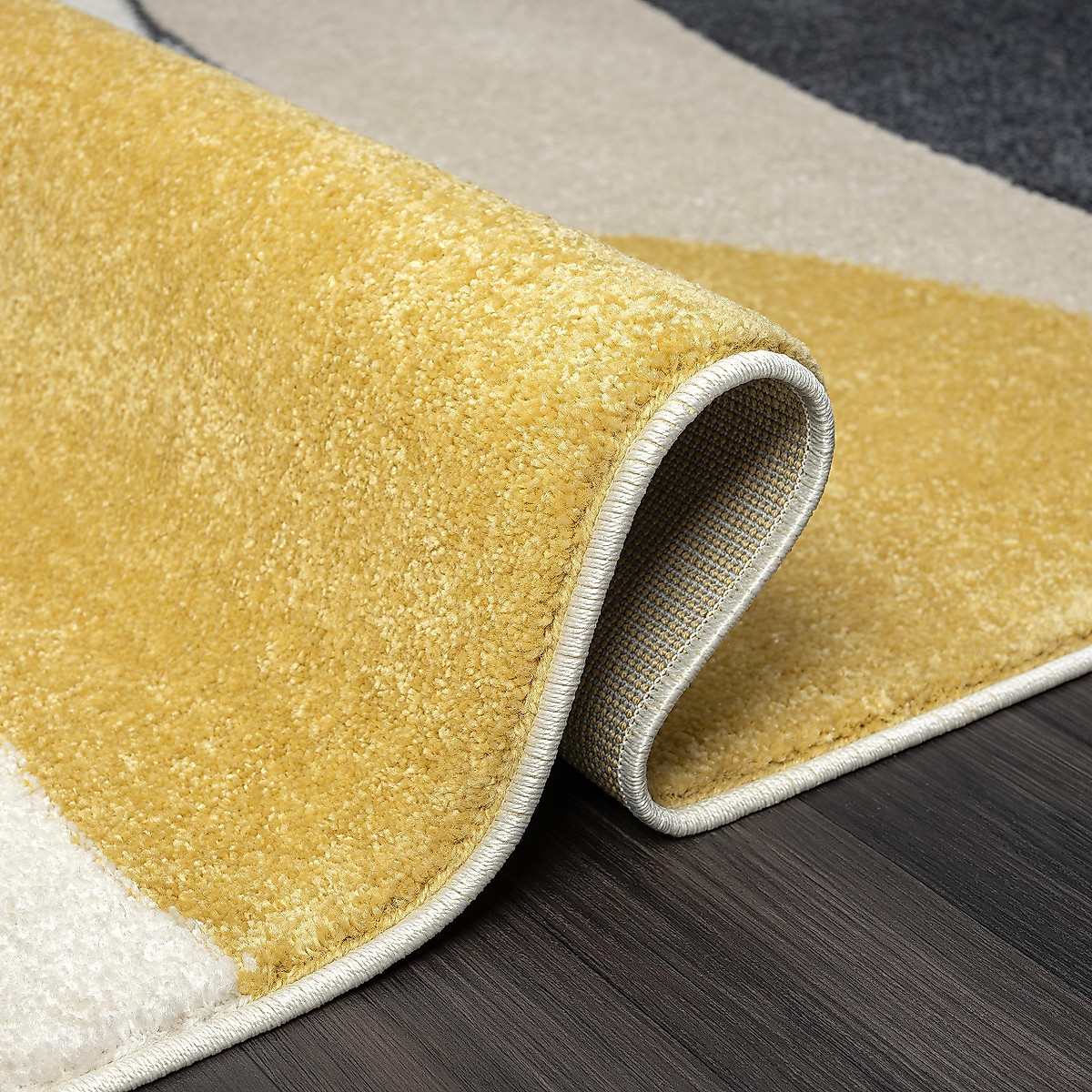 Abani Deco Collection Area Rug -Cream/Grey Modern Artistic Design -7'9" x 10'2" - Easy to Clean - Durable for Kids and Pets - Non-Shedding - Medium Pile - Soft Feel - for Living Room, Bedroom & Office