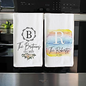 MYETCHEY Custom Dish Towel | 32" x 12" Personalized Kitchen Towel | Housewarming Gift | Wedding Gift | Personalized Dish Towel | Housewarming Gift